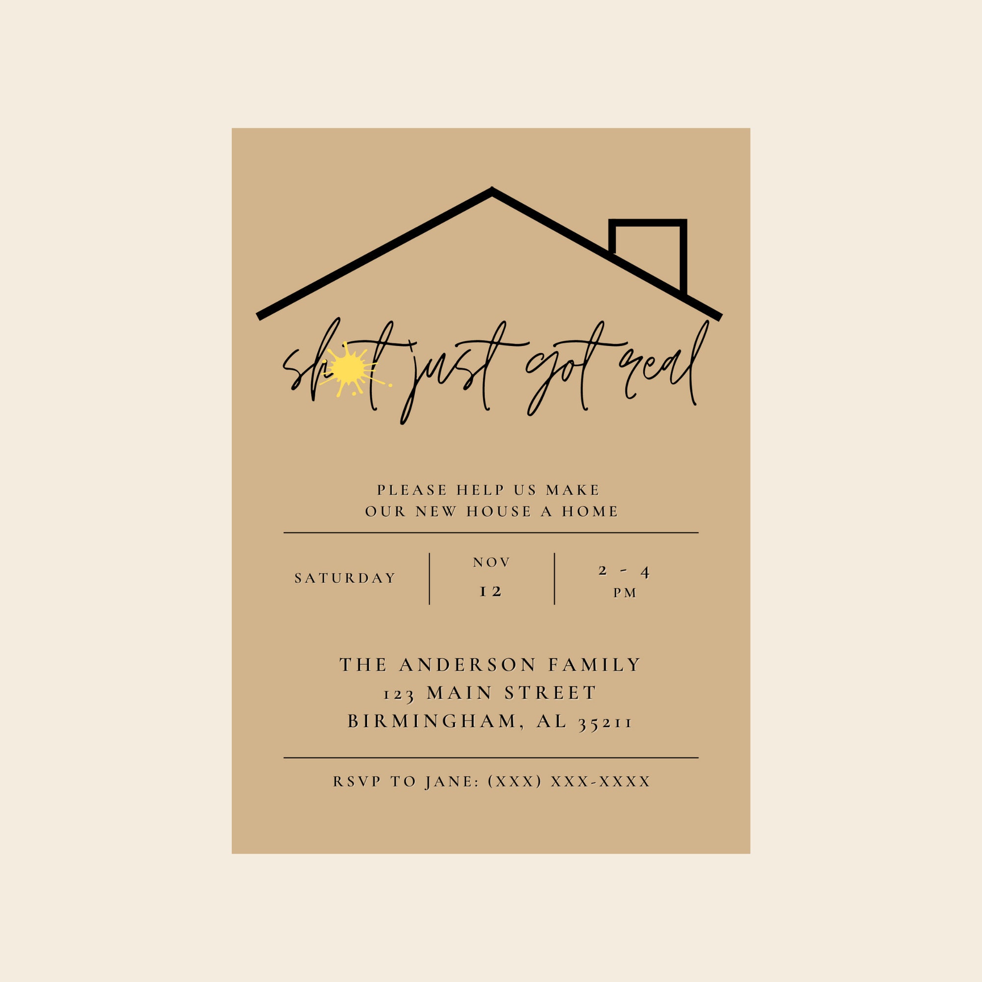 Editable Housewarming Invitation Editable Canva Template Digital or ...