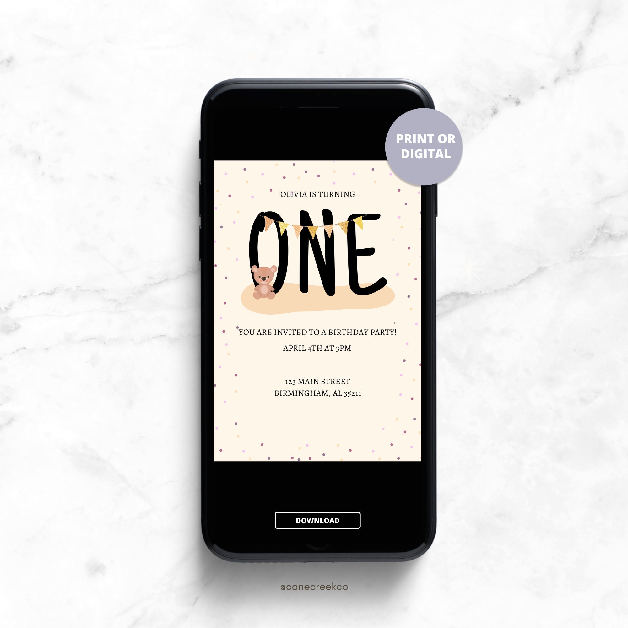 Editable First Boho Neutral Birthday Invitation Girl Hippie Earthy Boho ...