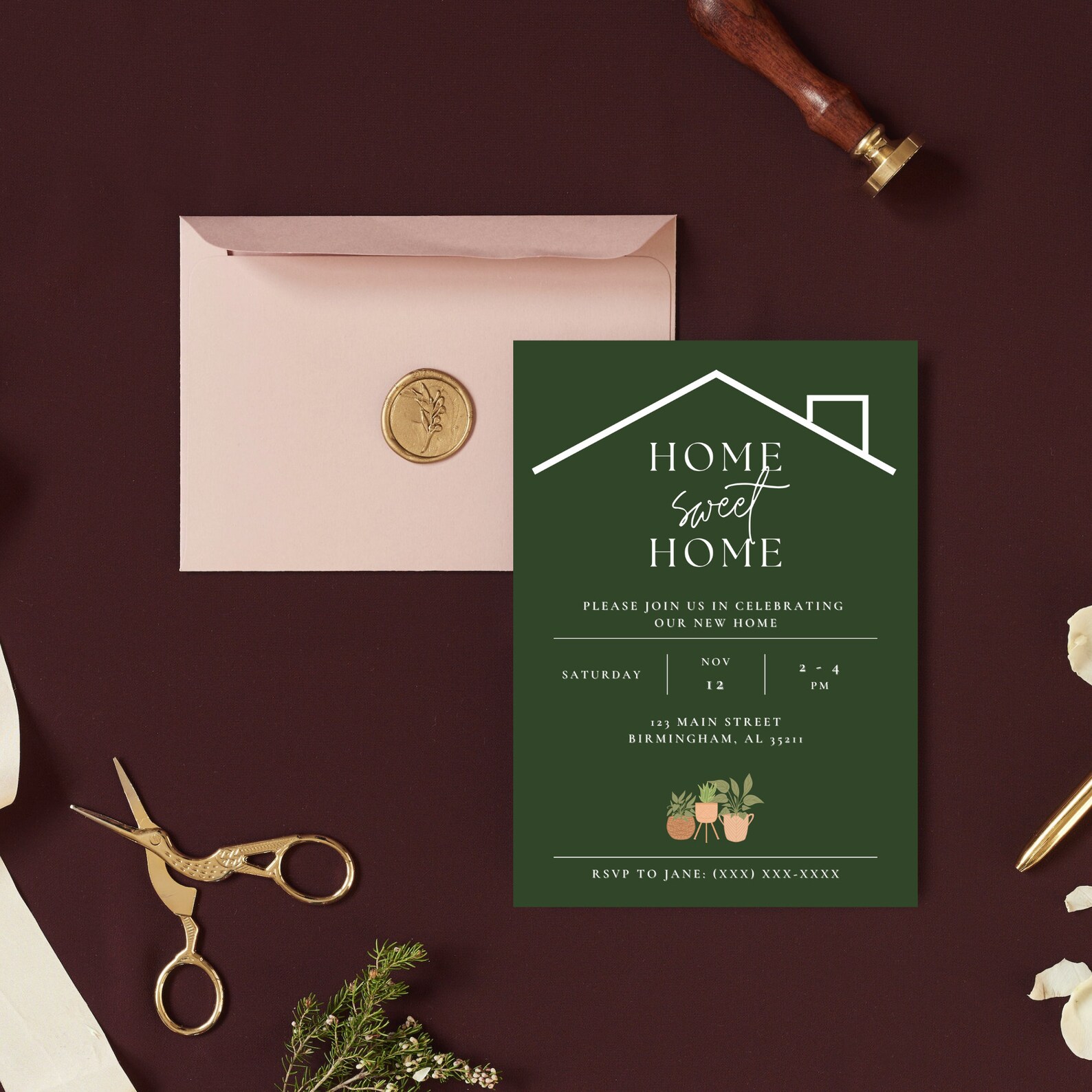 Editable Housewarming Invitation Editable Canva Template Digital or ...