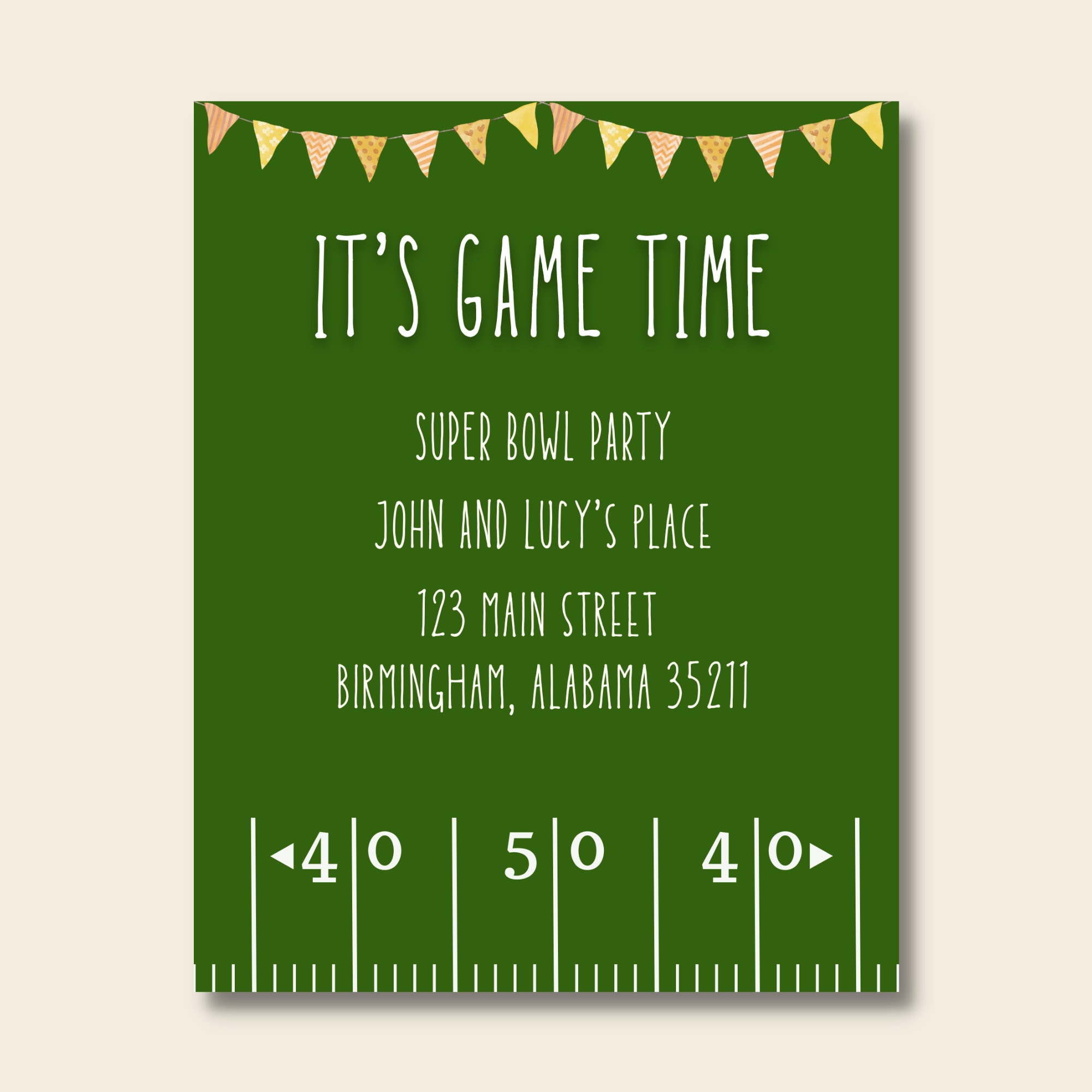 Editable Super Bowl Party Invitation Editable Canva Template Digital or ...