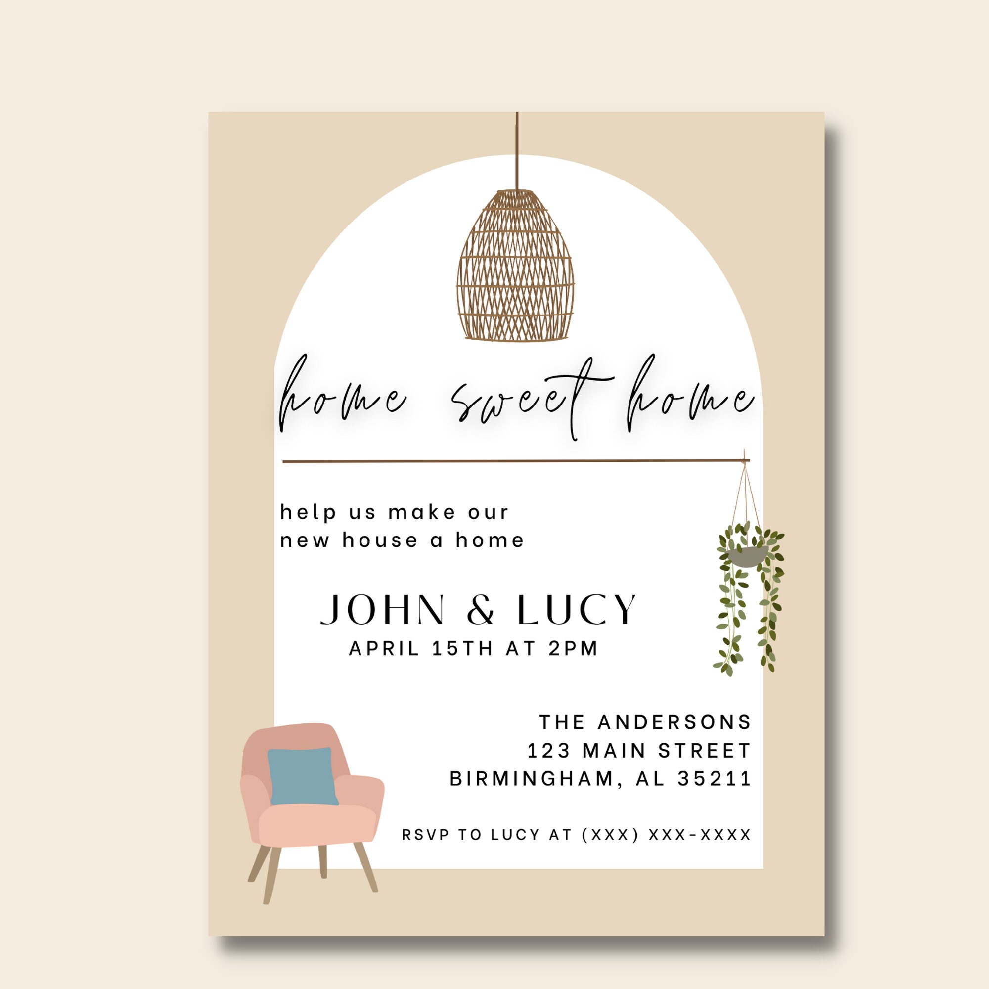 Editable Housewarming Invitation Editable Canva Template Digital or ...