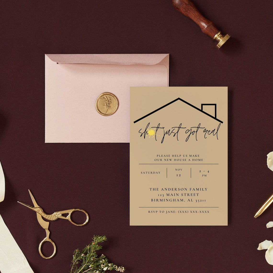 Editable Housewarming Invitation Editable Canva Template Digital or ...