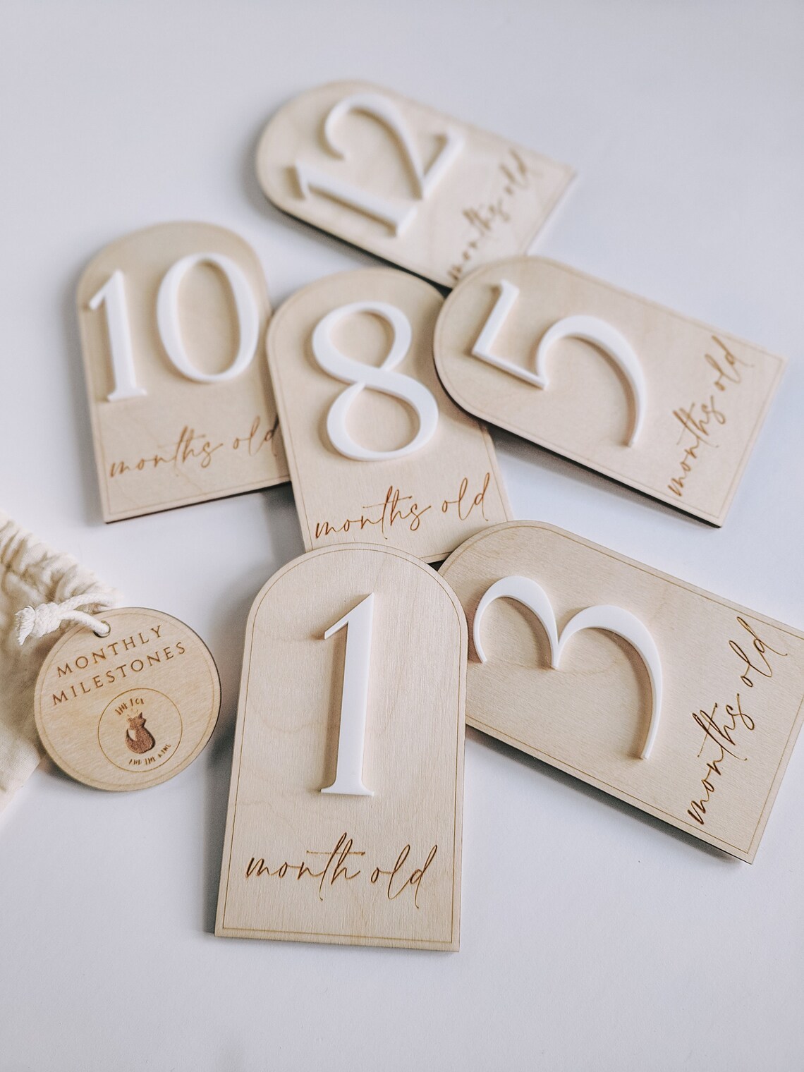 Baby Milestone Discs | Wooden Milestone Cards | Arch Monthly Milestones ...