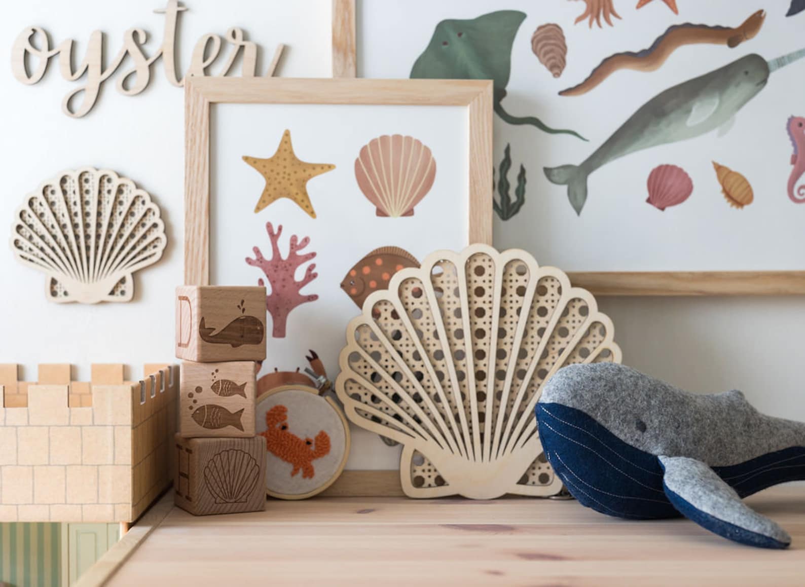 Rattan Seashell | Boho Nursery Decor | Rattan Effect Shell | Mermaid ...