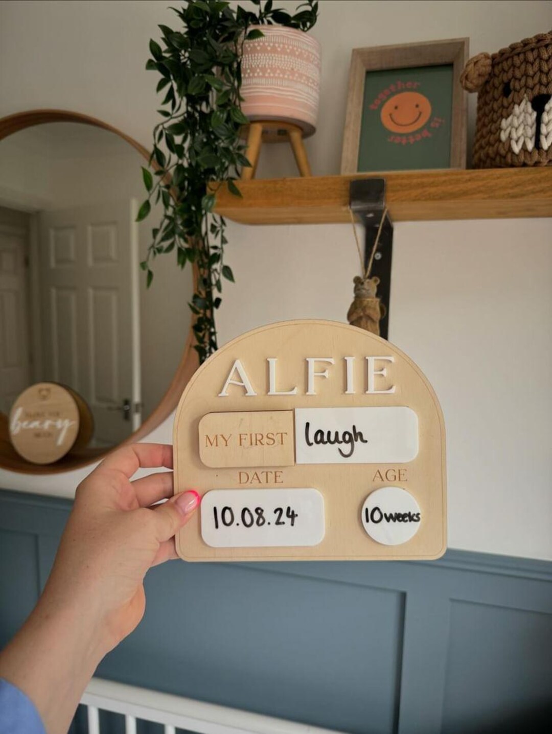 Personalised Baby Milestone Plaque | Baby's Firsts Photo Prop - Etsy