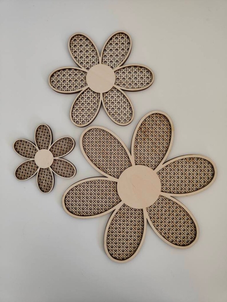 Rattan Flower Boho Nursery Decor Rattan Effect Daisy - Etsy