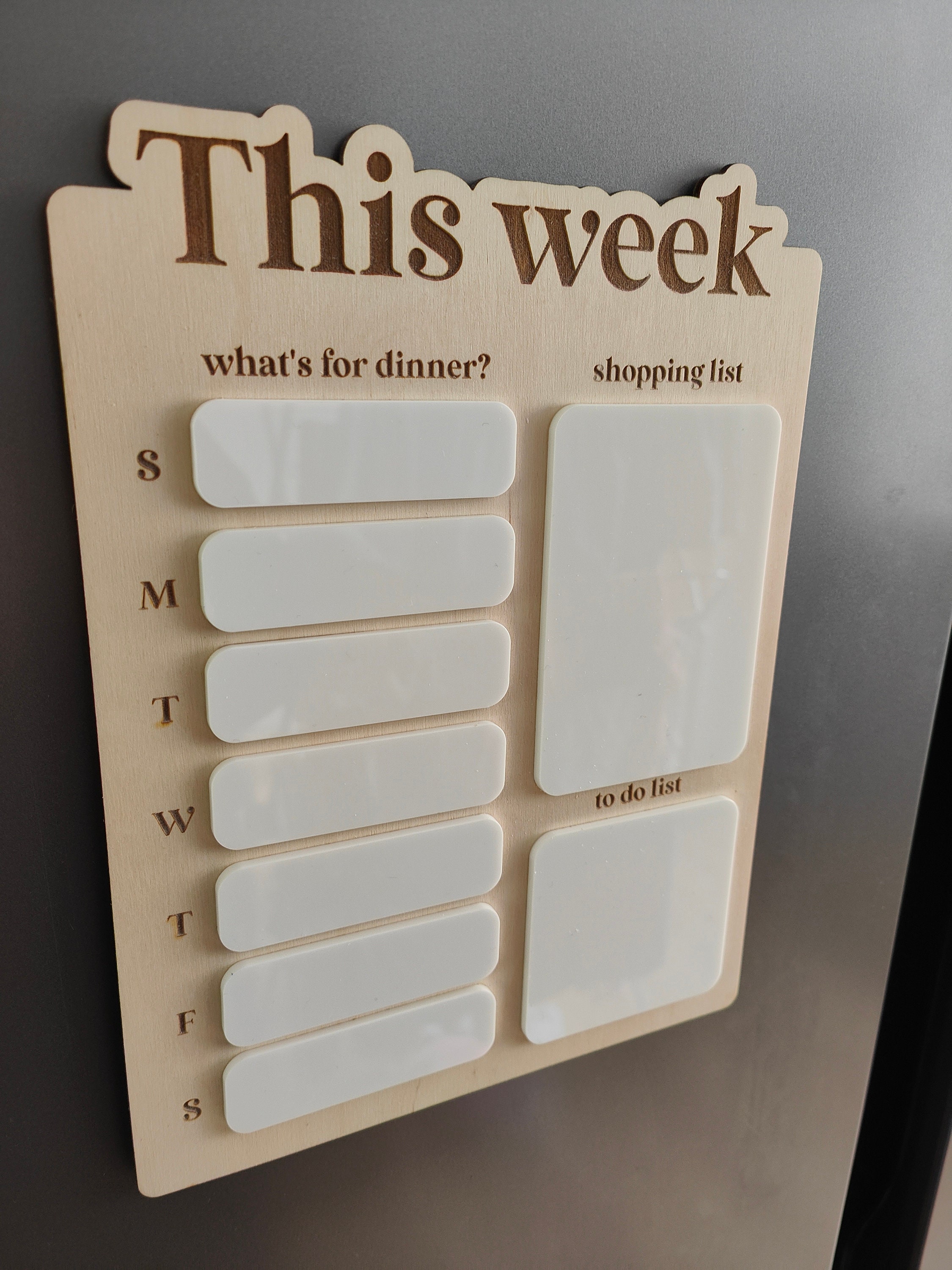 Weekly Meal Planner | Reusable Wipe Clean Menu Board | Acrylic and ...