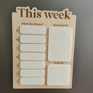 Weekly Meal Planner | Reusable Wipe Clean Menu Board | Acrylic and ...