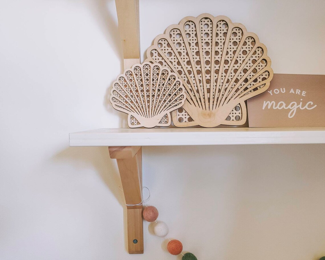 Laser Cut Rattan Effect Seashell | Boho Nursery Decor - Etsy