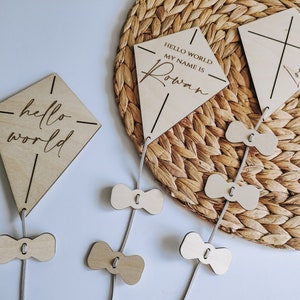 Newborn Baby Name Sign | Kite Plaque | Birth Announcement Disc ...