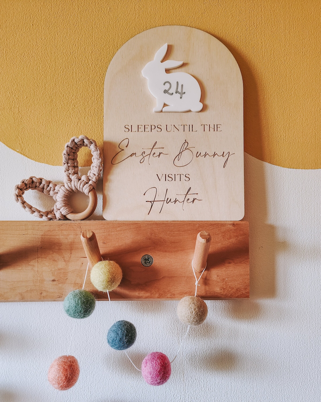 Personalised Countdown to Easter | Sleeps Until Easter | Easter Bunny Countdown | Chalkboard ...