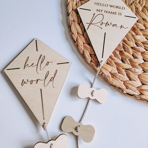 Newborn Baby Name Sign | Kite Plaque | Birth Announcement Disc ...