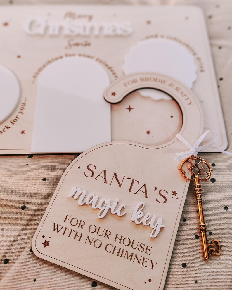 Personalised Santa's Magic Key | Christmas Decor | Wooden Xmas Key ...