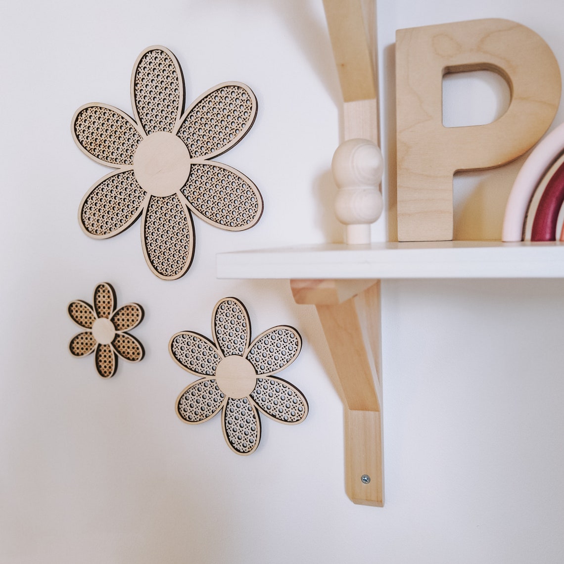 Rattan Flower Boho Nursery Decor Rattan Effect Daisy - Etsy