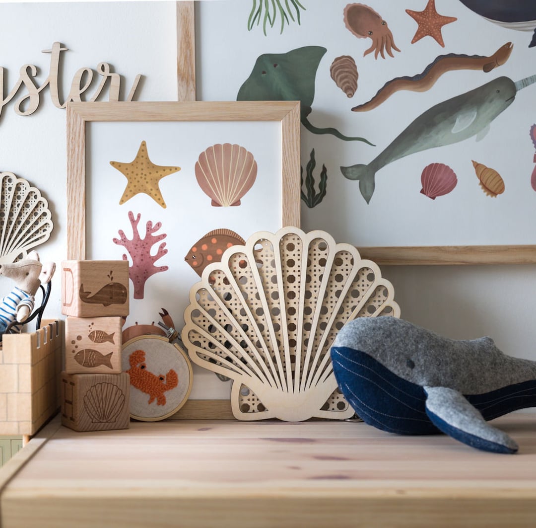 Rattan Seashell | Boho Nursery Decor | Rattan Effect Shell | Mermaid ...