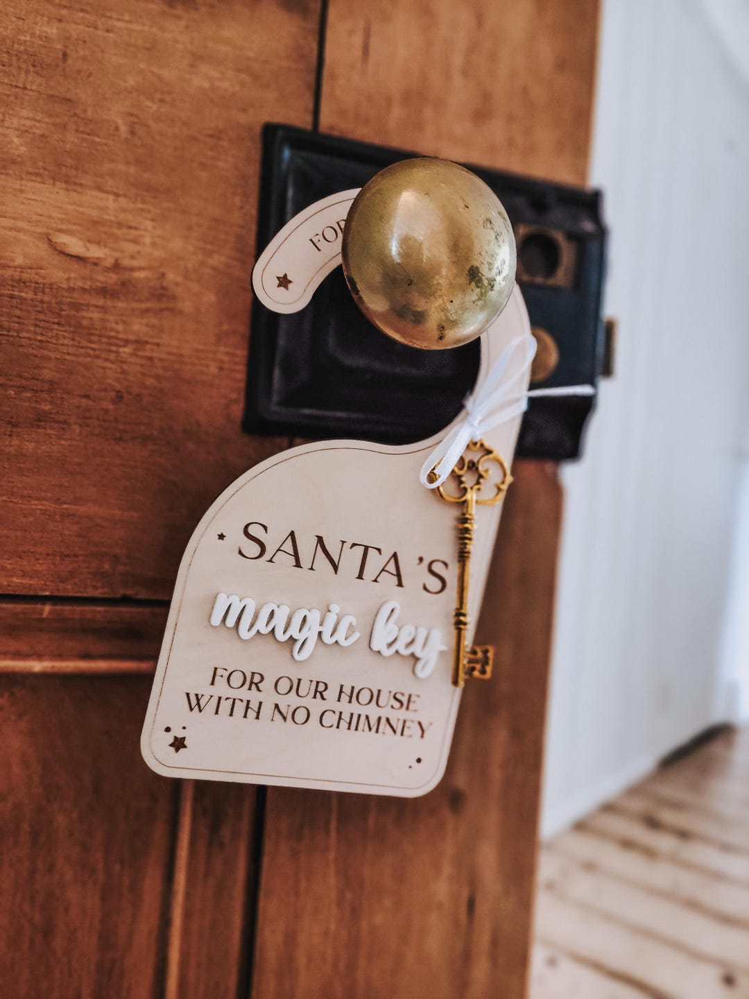 Personalised Santa's Magic Key | Christmas Decor | Wooden Xmas Key ...