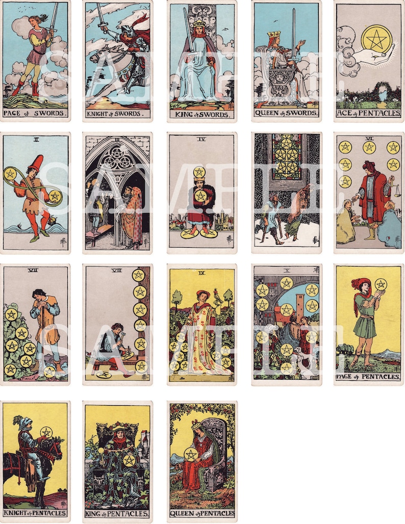 Rider Waite Tarot Card Stickers: 78 Arcana Cards (digital Download) - Etsy