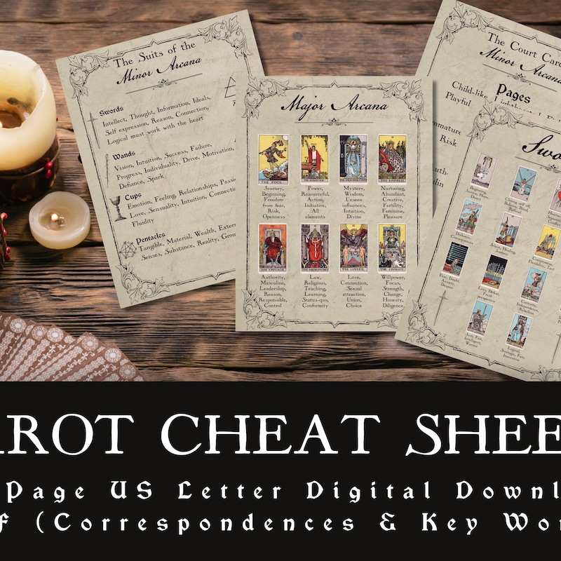 Tarot Cards With Key Words - Etsy