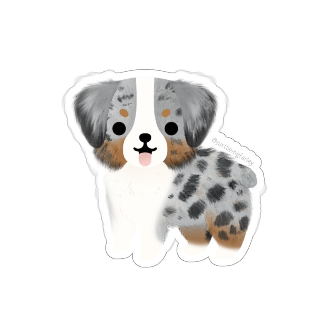 Farley Sticker Dog Stickers Australian Shepherd Blue Merle - Etsy
