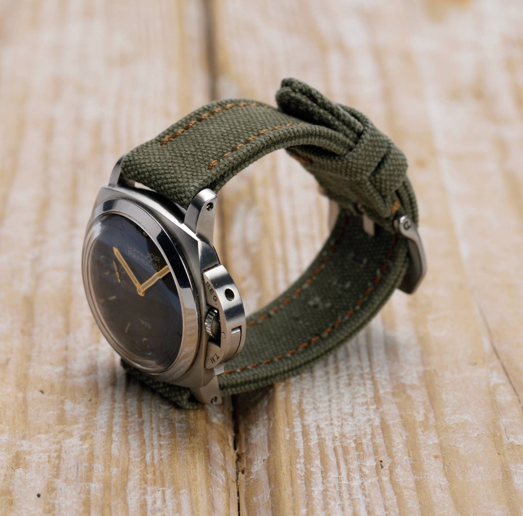 Canvas Watch Strap, 22mm , 24mm, 26mm,rolled Canvas Strap,vintage ...