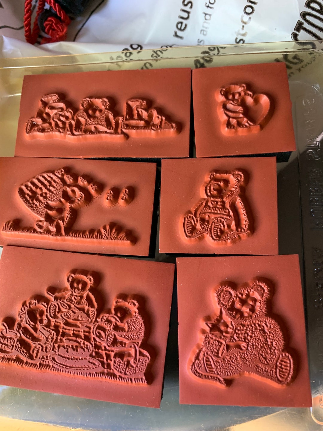 Collectable Vintage Bear Rubber Stamp Kit - Etsy