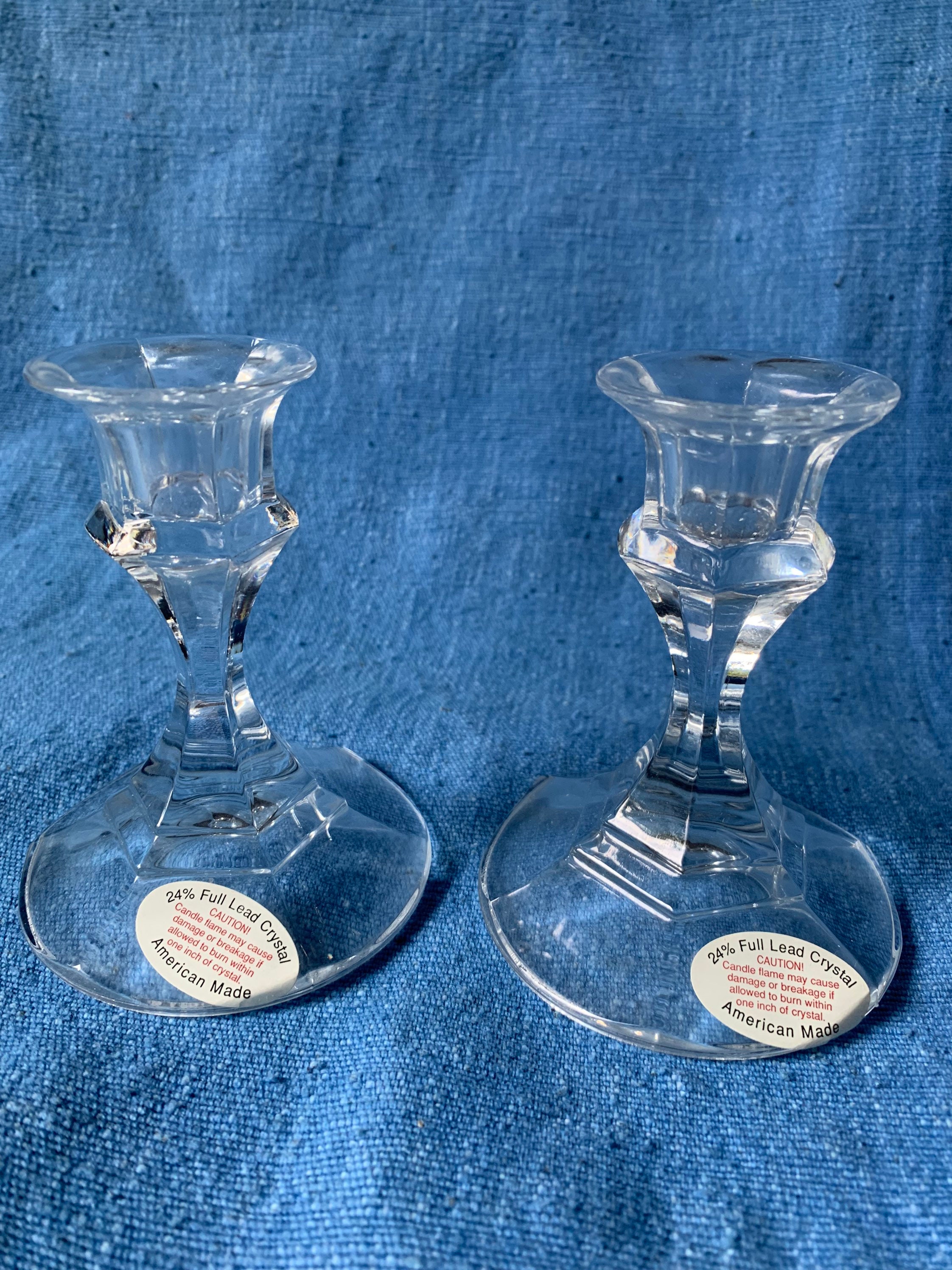 Vintage Crystal Candle Holders. Set of 2. - Etsy