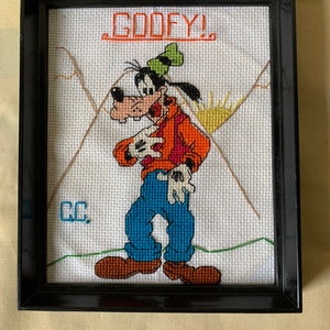 Vintage Walt Disney Goofy Hand Knitted Picture on Frame - Etsy