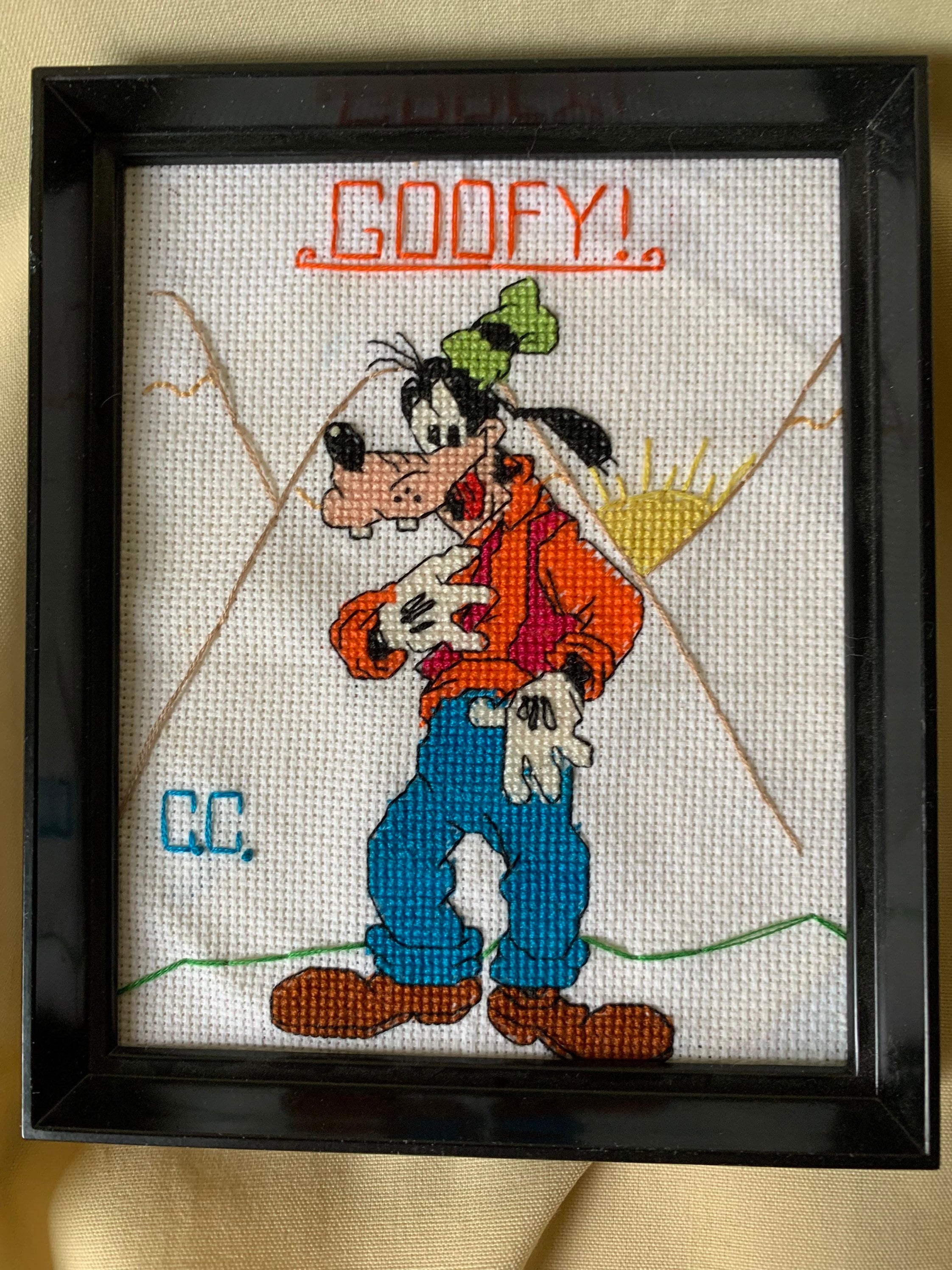 Vintage Walt Disney Goofy Hand Knitted Picture on Frame - Etsy
