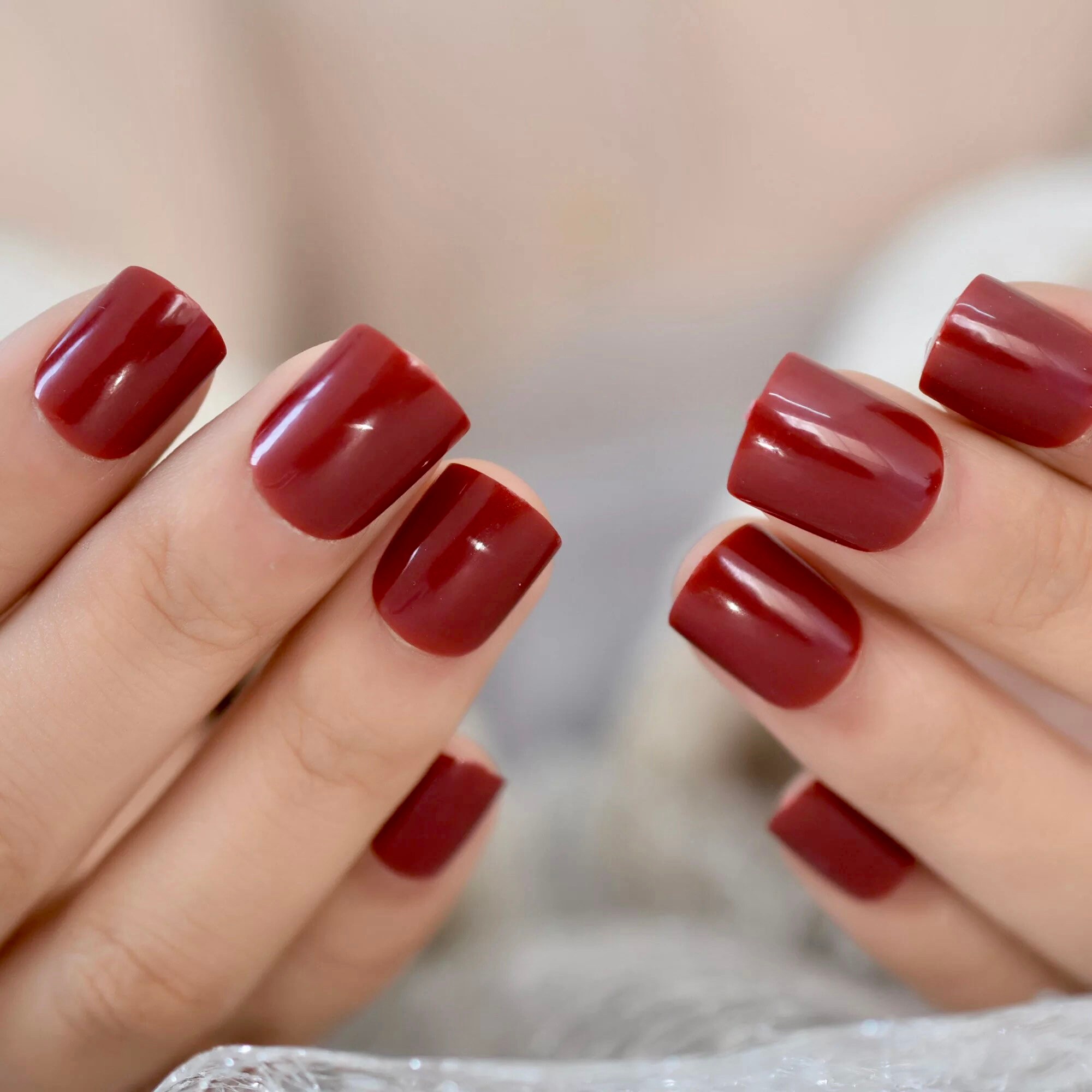 Red Square Acrylic Nails