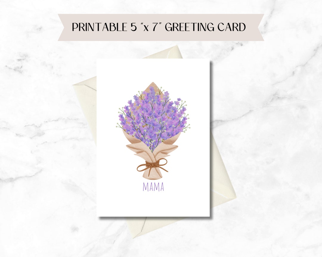 Mama - Floral Card - Cute Printable Love Card - Instant Download - 5x7 ...