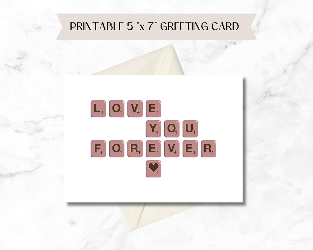 Love You Forever - Cute Printable Love Card - PDF PNG - Instant ...