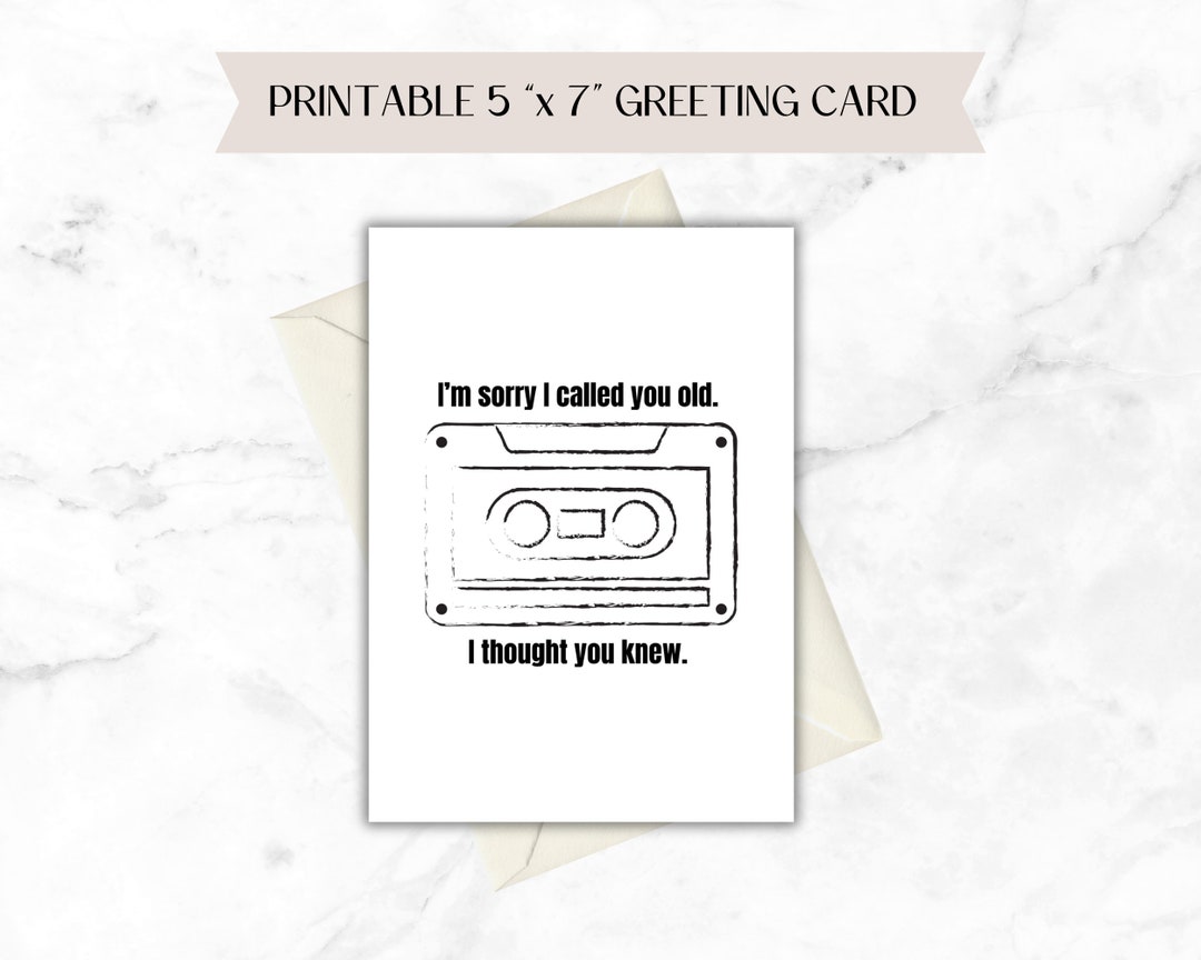 Over the Hill - Printable Birthday Card - Funny Birthday Card - Instant ...