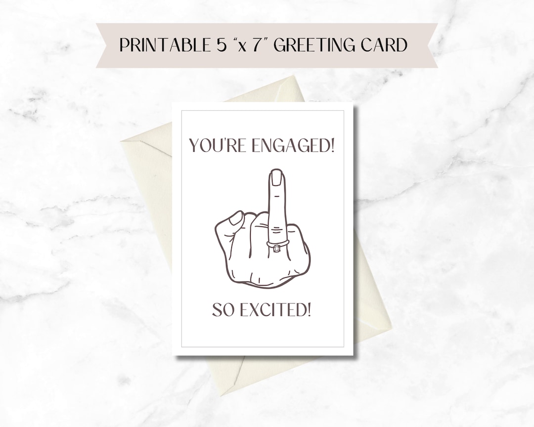 You're Engaged - Cute Engagement Printable - Love Card - PDF PNG ...