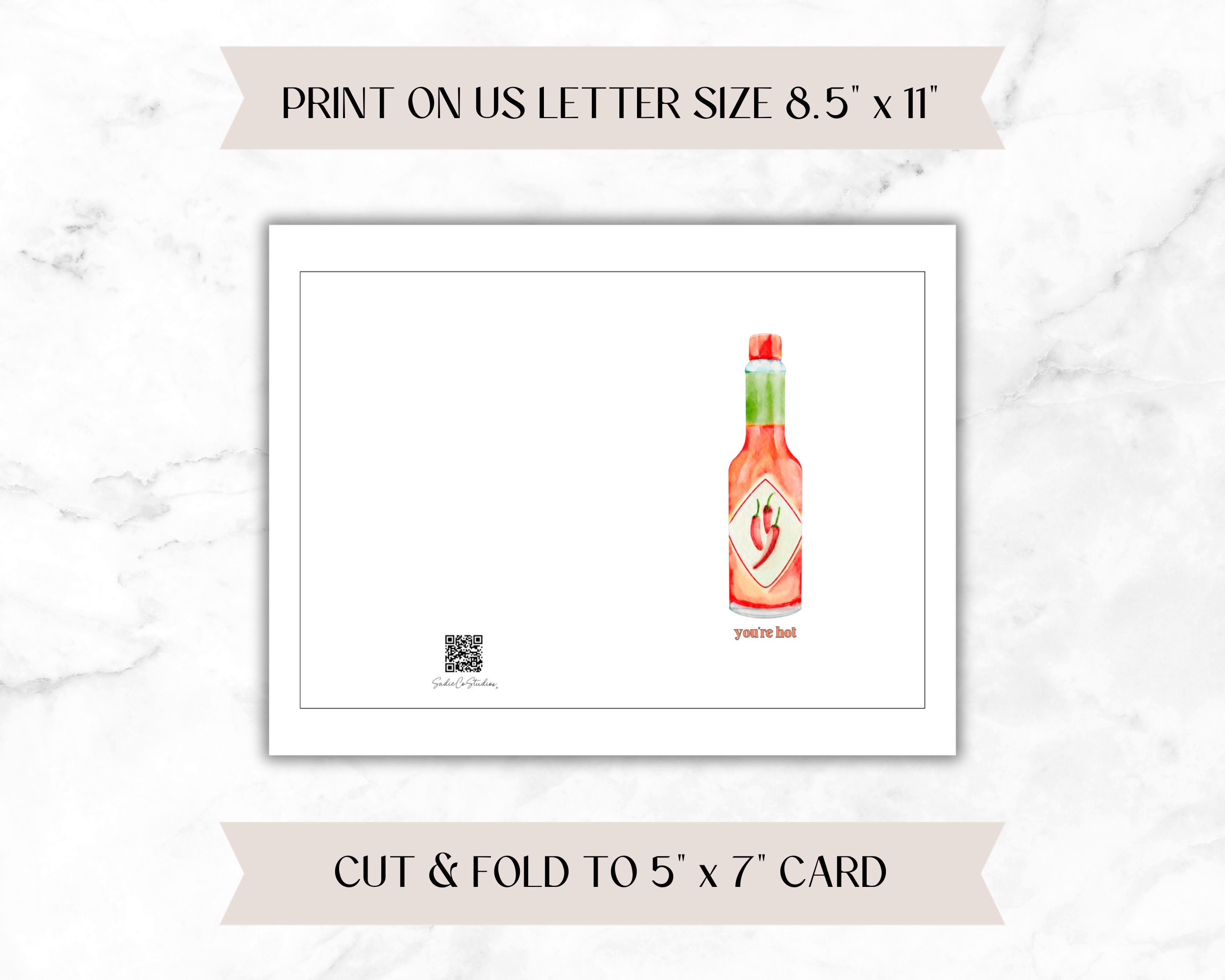 You're Hot - Cute Funny Printable Love Card - PDF PNG - Instant ...