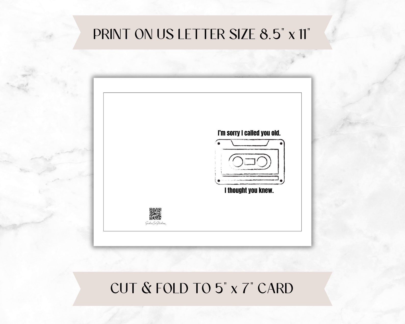 Over the Hill - Printable Birthday Card - Funny Birthday Card - Instant ...