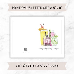 Congrats - Congratulation Card - Cheers to You - PDF PNG - Instant ...