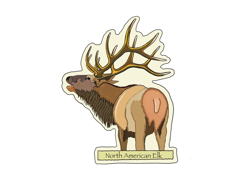Elk Sticker North American Wapiti Sticker - Etsy