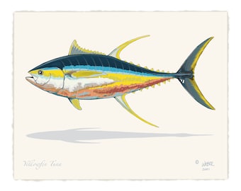 Bluefin Tuna Open Edition Print by Flick Ford, Large Tuna, Saltwater ...