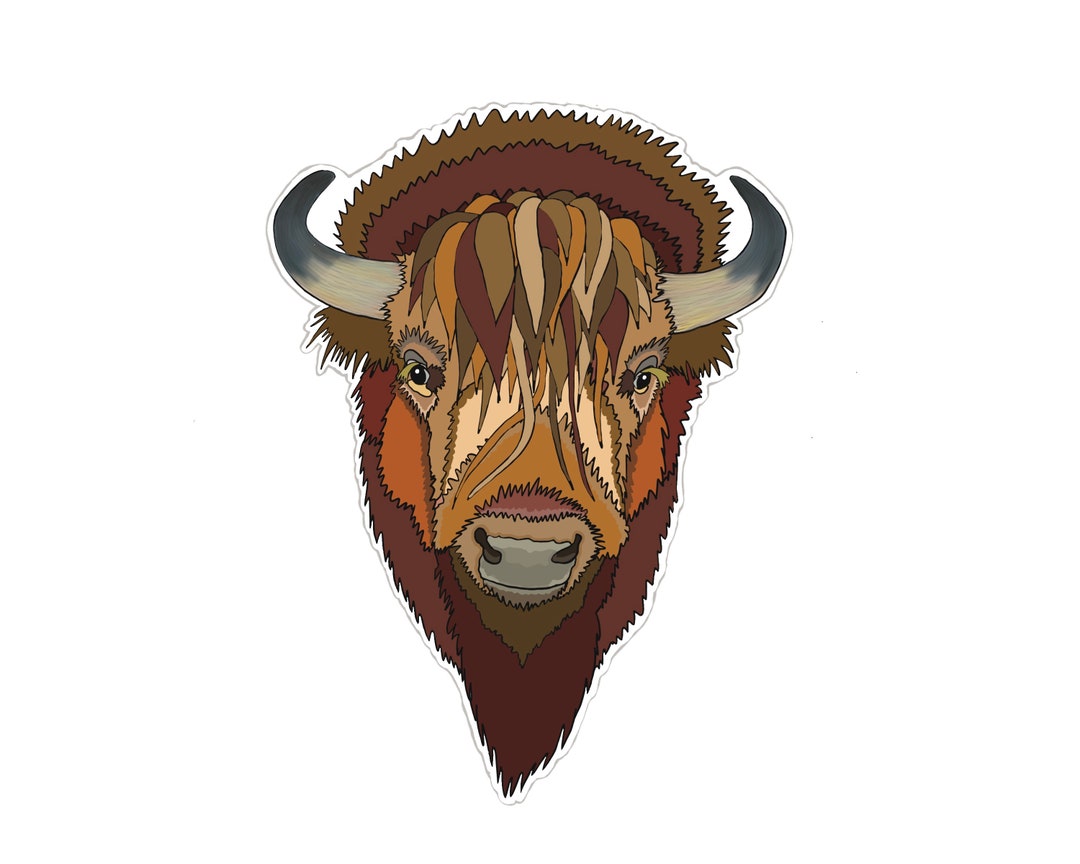 Buffalo Head Sticker - Etsy