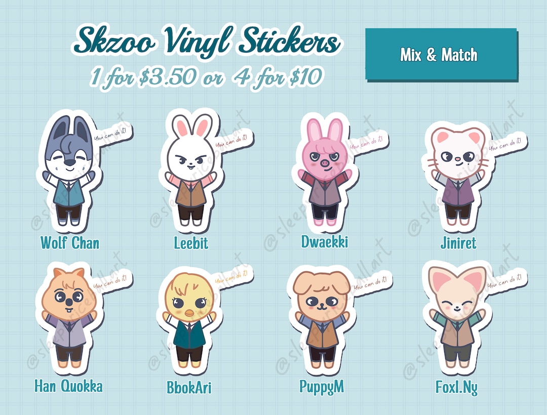 Skzoo Stray Kids Stickers for Laptops, Water Bottles, Notebooks - Etsy