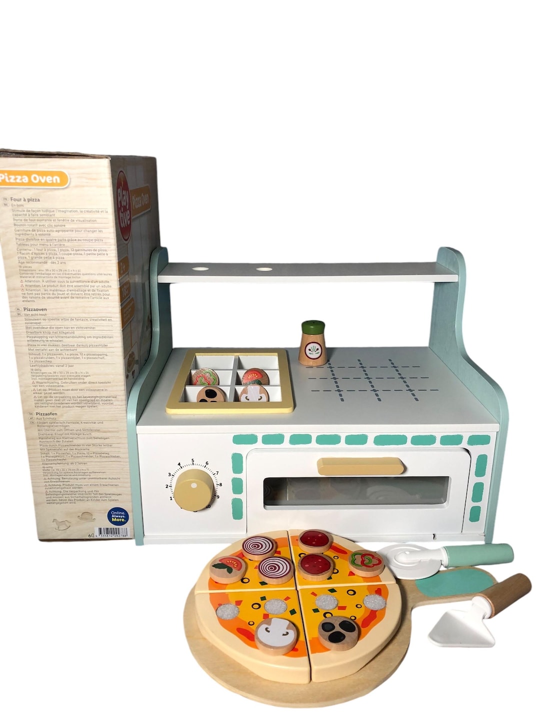 Playtive Pizza Oven Playset Wooden Kids Kitchen Nursery Gift Toy Set 18 ...