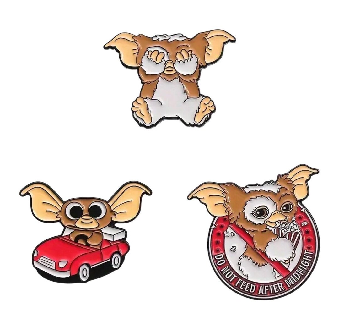 Gremlins Gizmo Pins Unofficial Set of 3 Enamel Metal Pin Badge Classic ...
