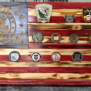US Flag Challenge Coin Display - Etsy