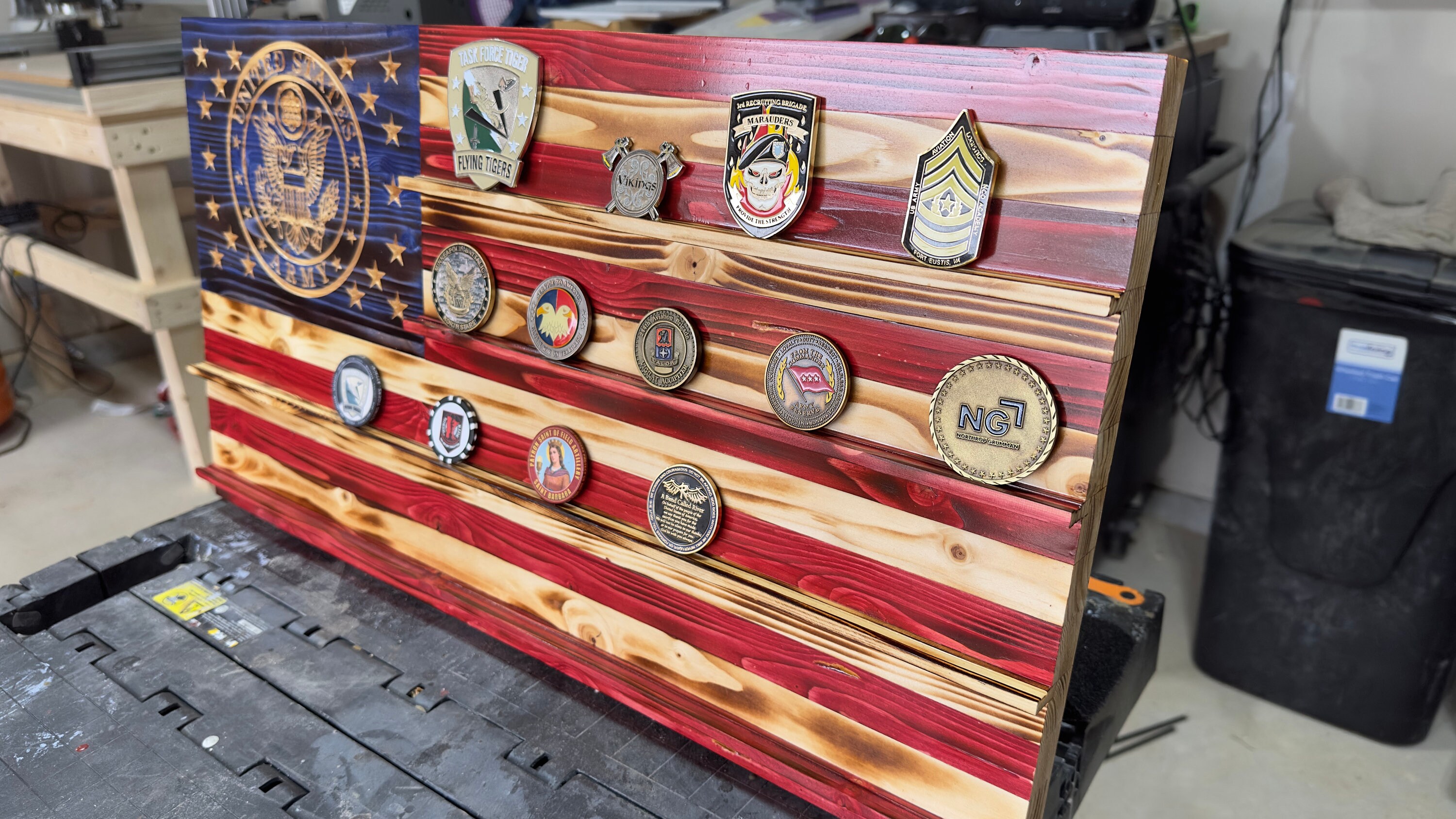 US Flag Challenge Coin Display - Etsy