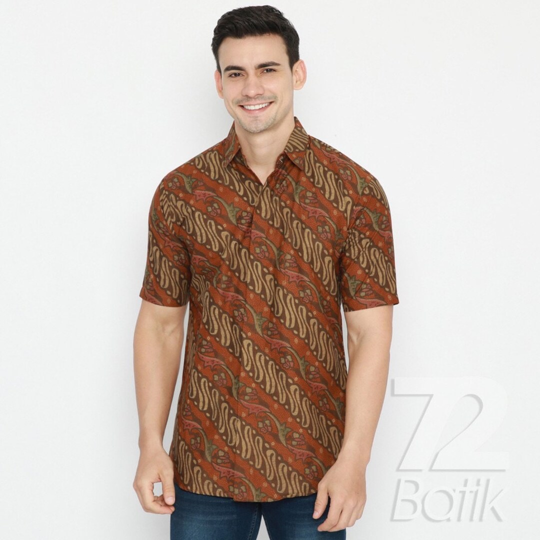 Indonesian Men Batik Shirts Instant Wraps Men's Batik Long Sleeve ...