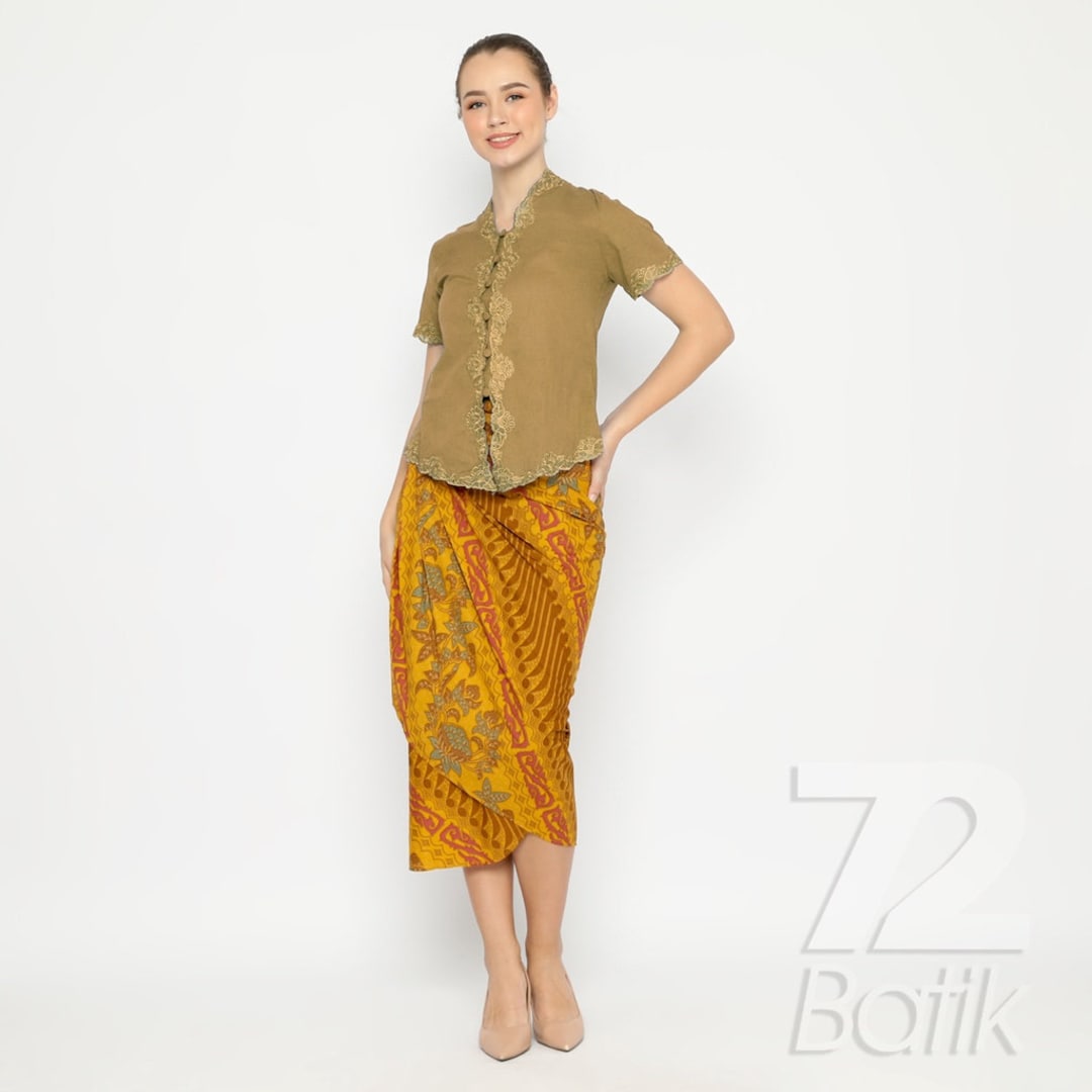 Yellow Brown Parang Batik Wrap Pants, Bali Beach Pants, Summer Trousers ...