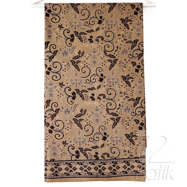 Indonesian Men Batik Short Sleeve Cotton Mega Mendung Brown Cream [made ...