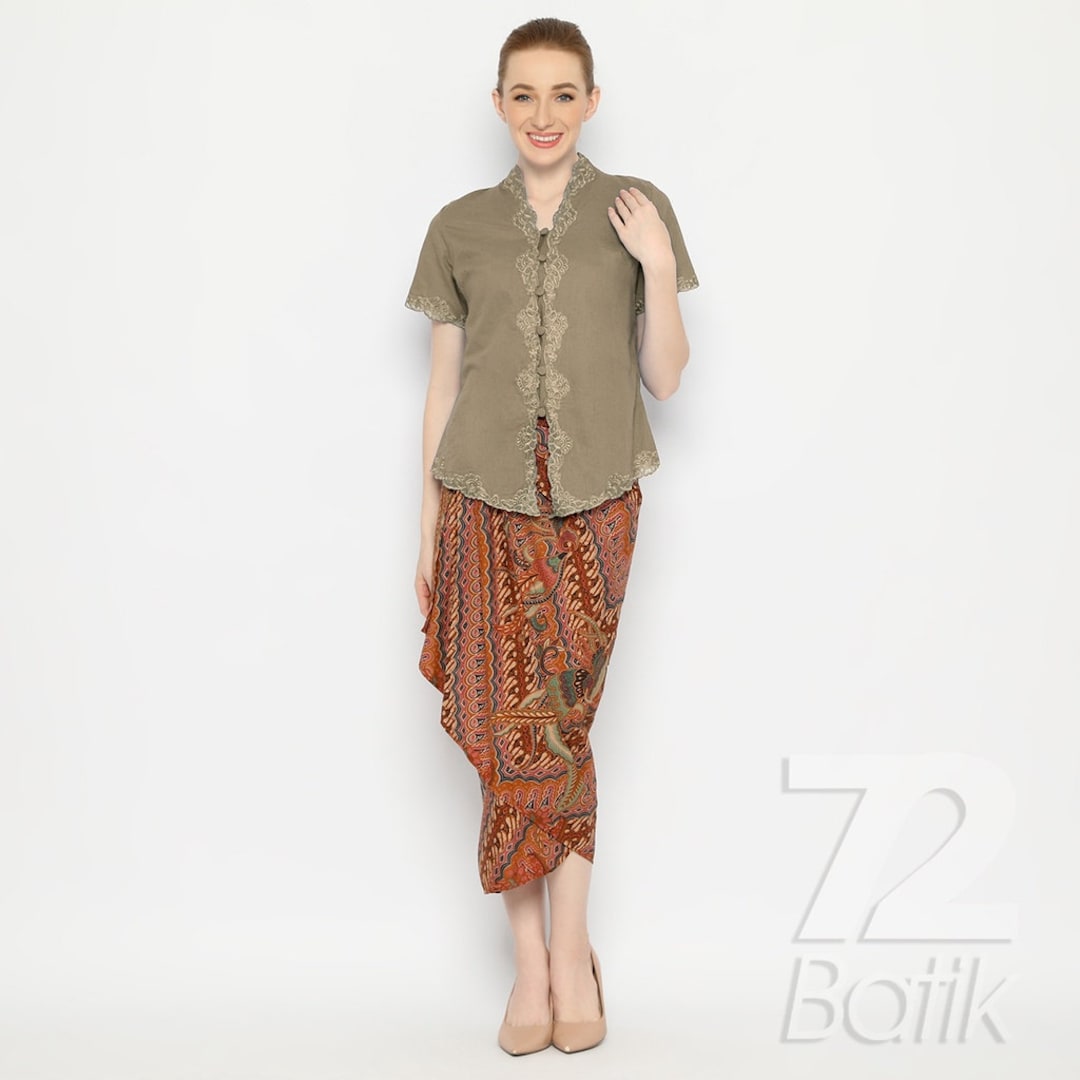 Seling Kusumo Parang Orange Brown Batik Wrap Pants, Bali Beach Pants ...