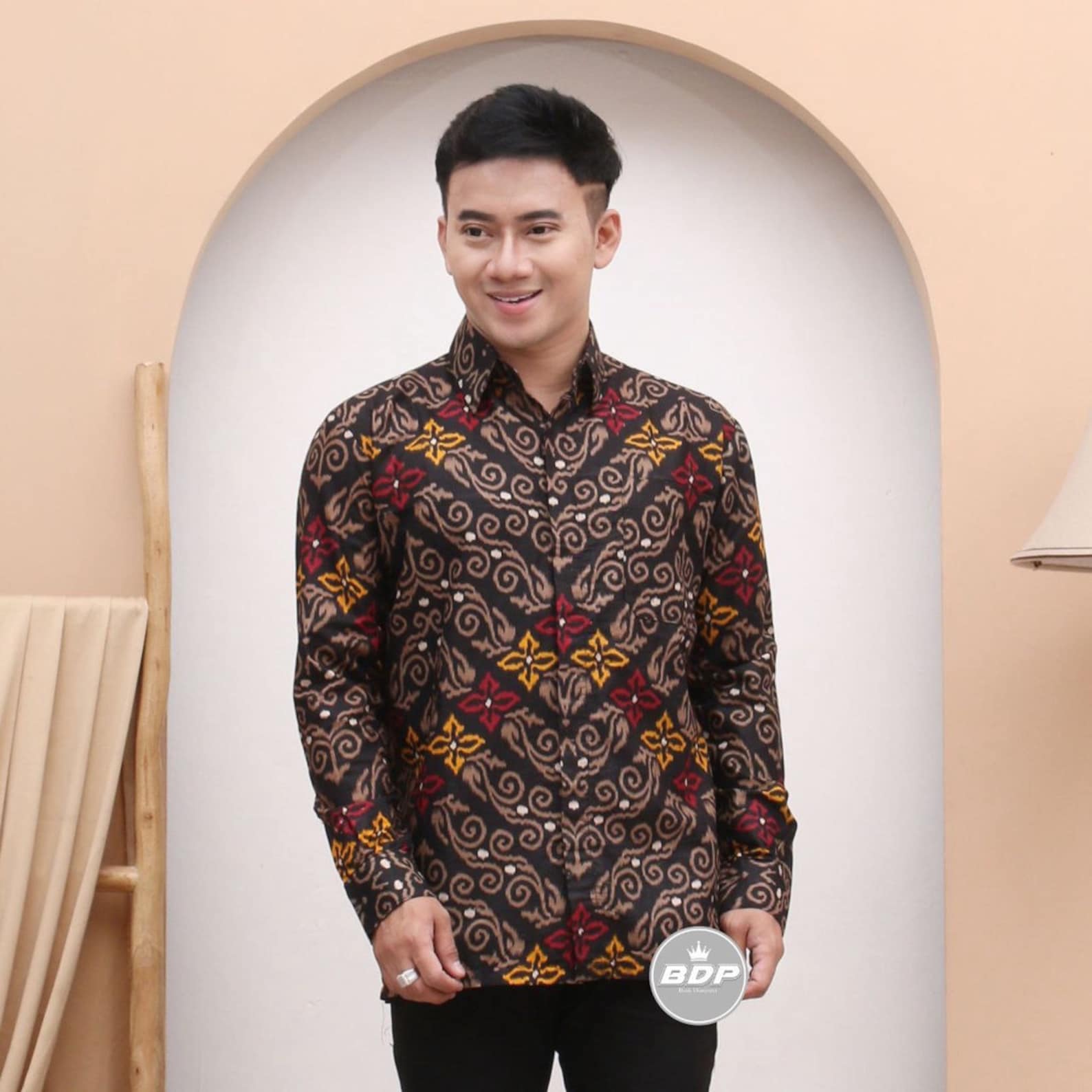 Batik Shirt Men: Indonesian Long Sleeve Cotton Top - Etsy