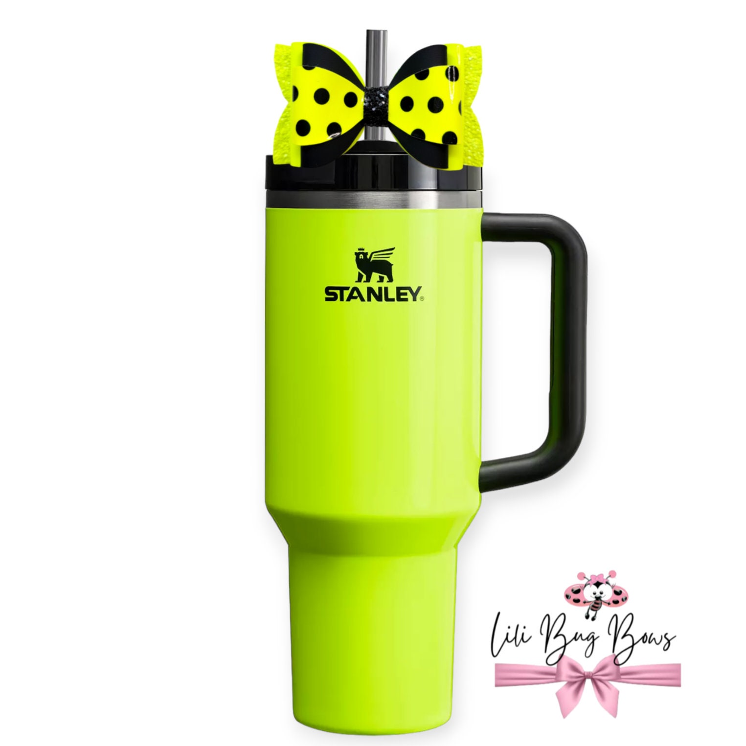 Neon Stanley Tumbler Straw Topper Bow Collection - Etsy